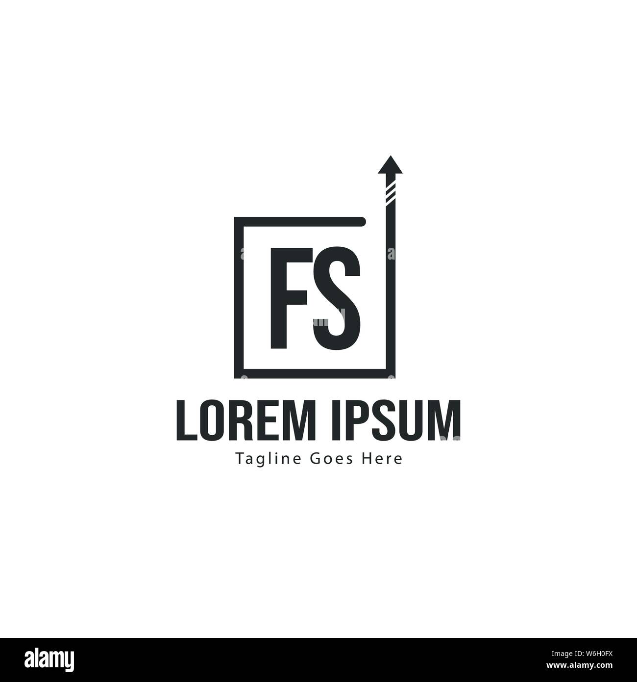 Initial FS logo template with modern frame. Minimalist FS letter logo ...