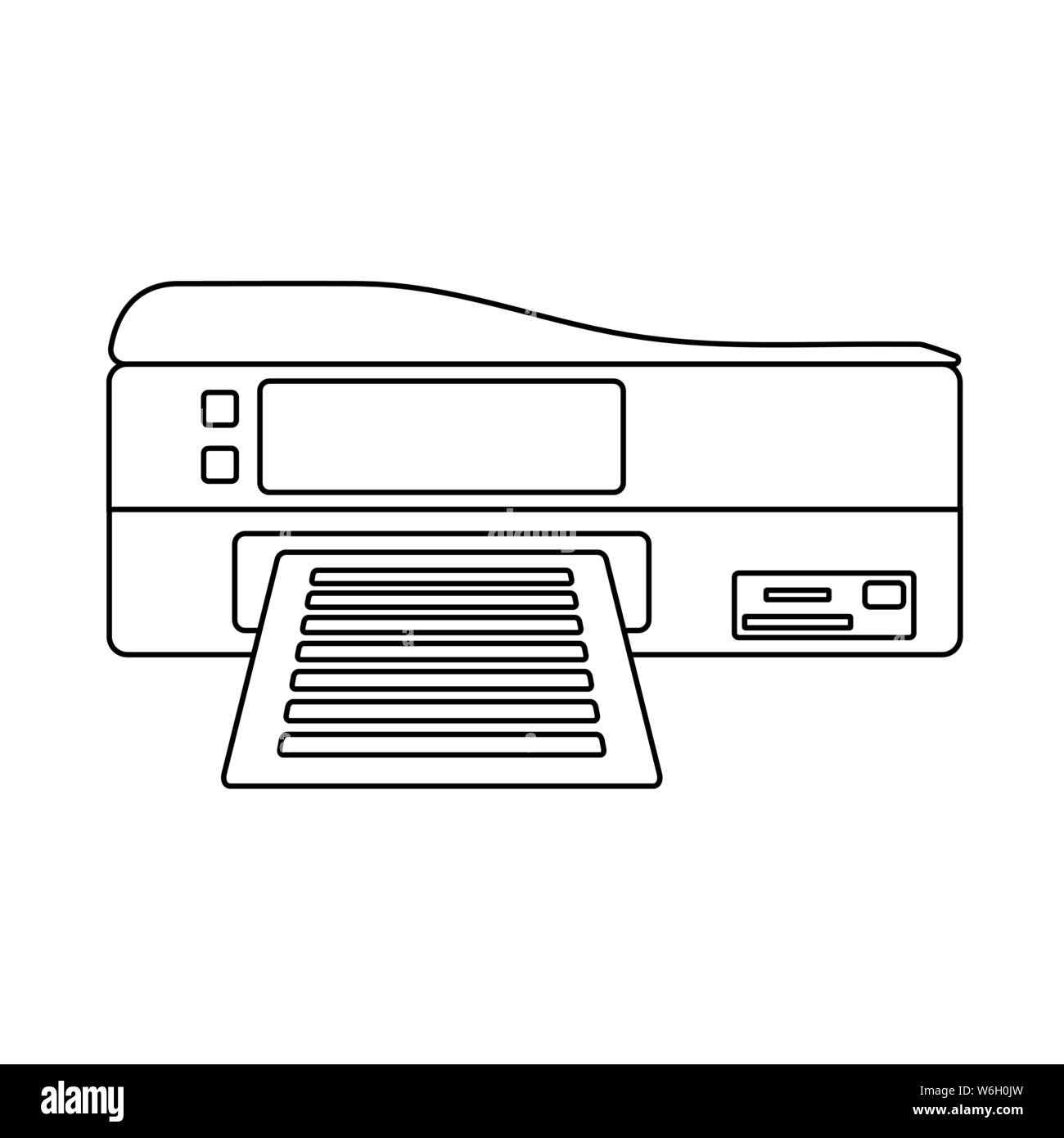 Printer Icon. Outline Simple Design With Editable Stroke. Vector ...