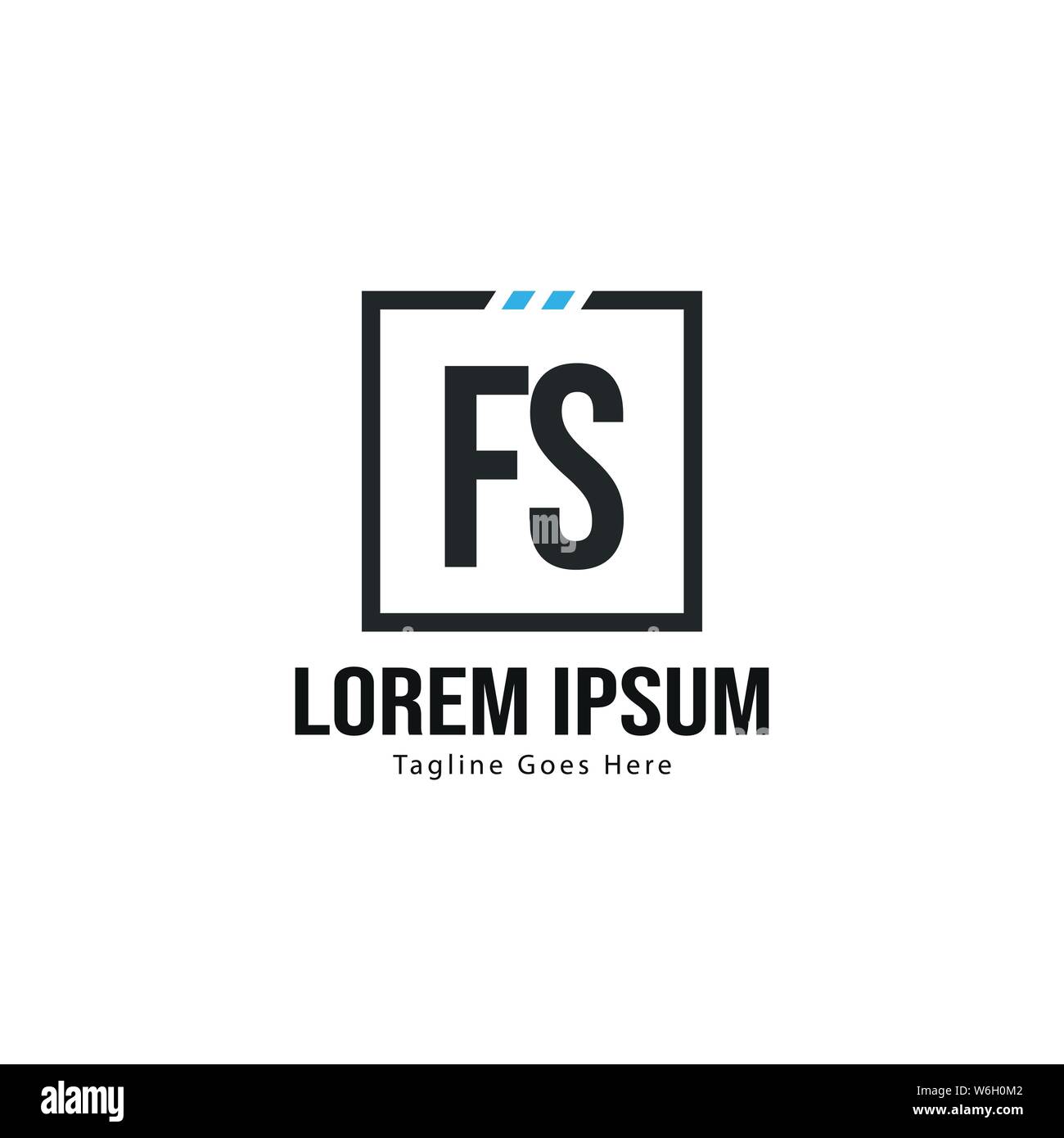 Initial FS logo template with modern frame. Minimalist FS letter logo ...