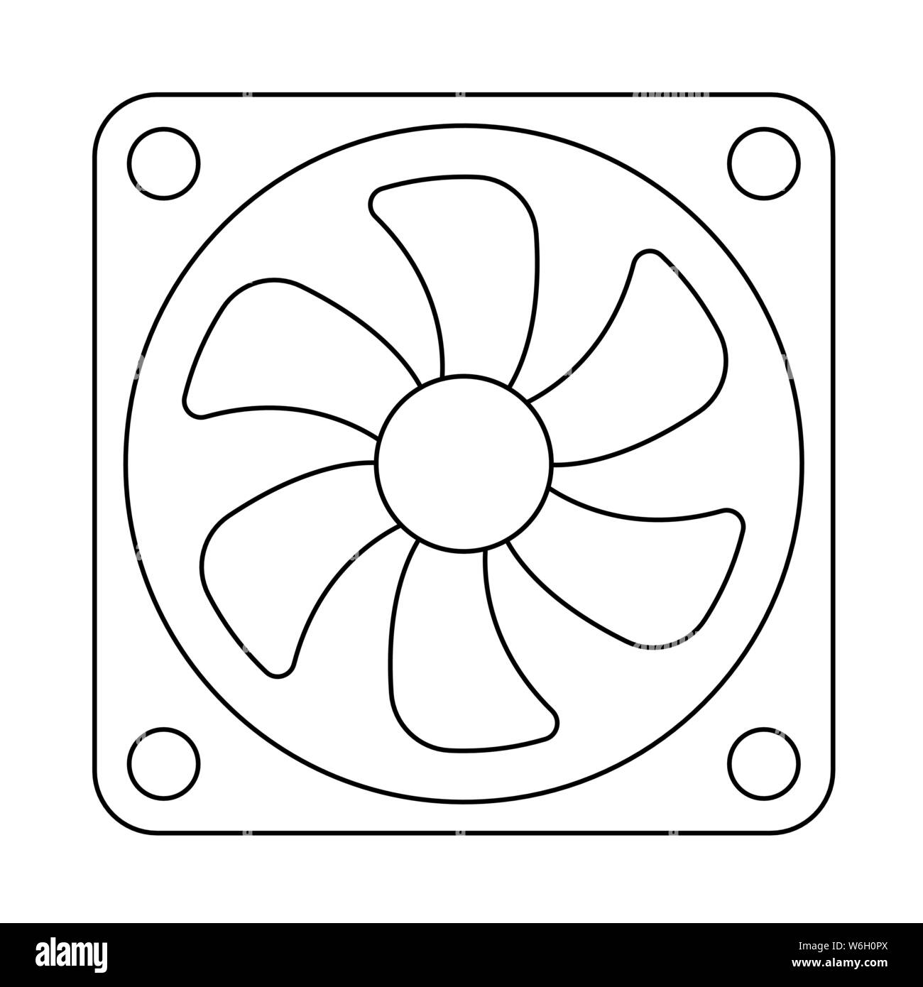 Fan Icon. Outline Simple Design With Editable Stroke. Vector ...
