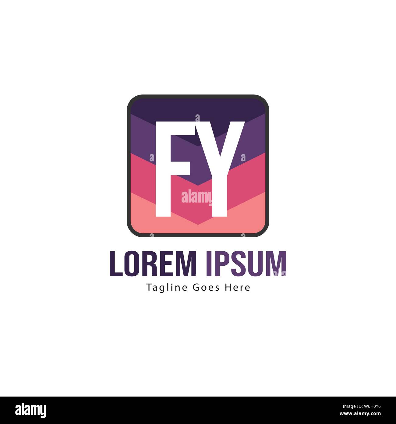 Initial FY logo template with modern frame. Minimalist FY letter logo ...