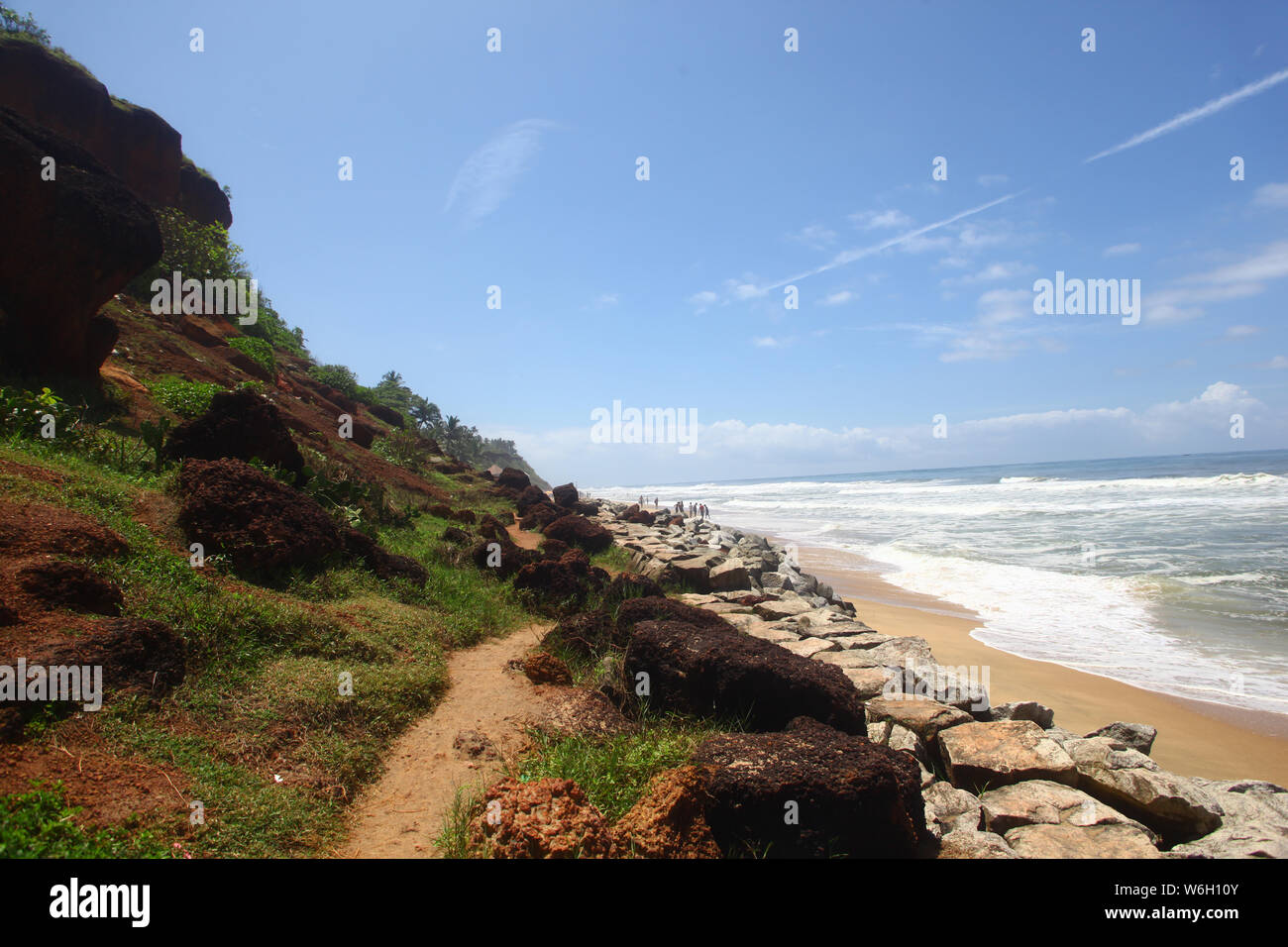 India Kerala Varkala beach Stock Photo - Alamy