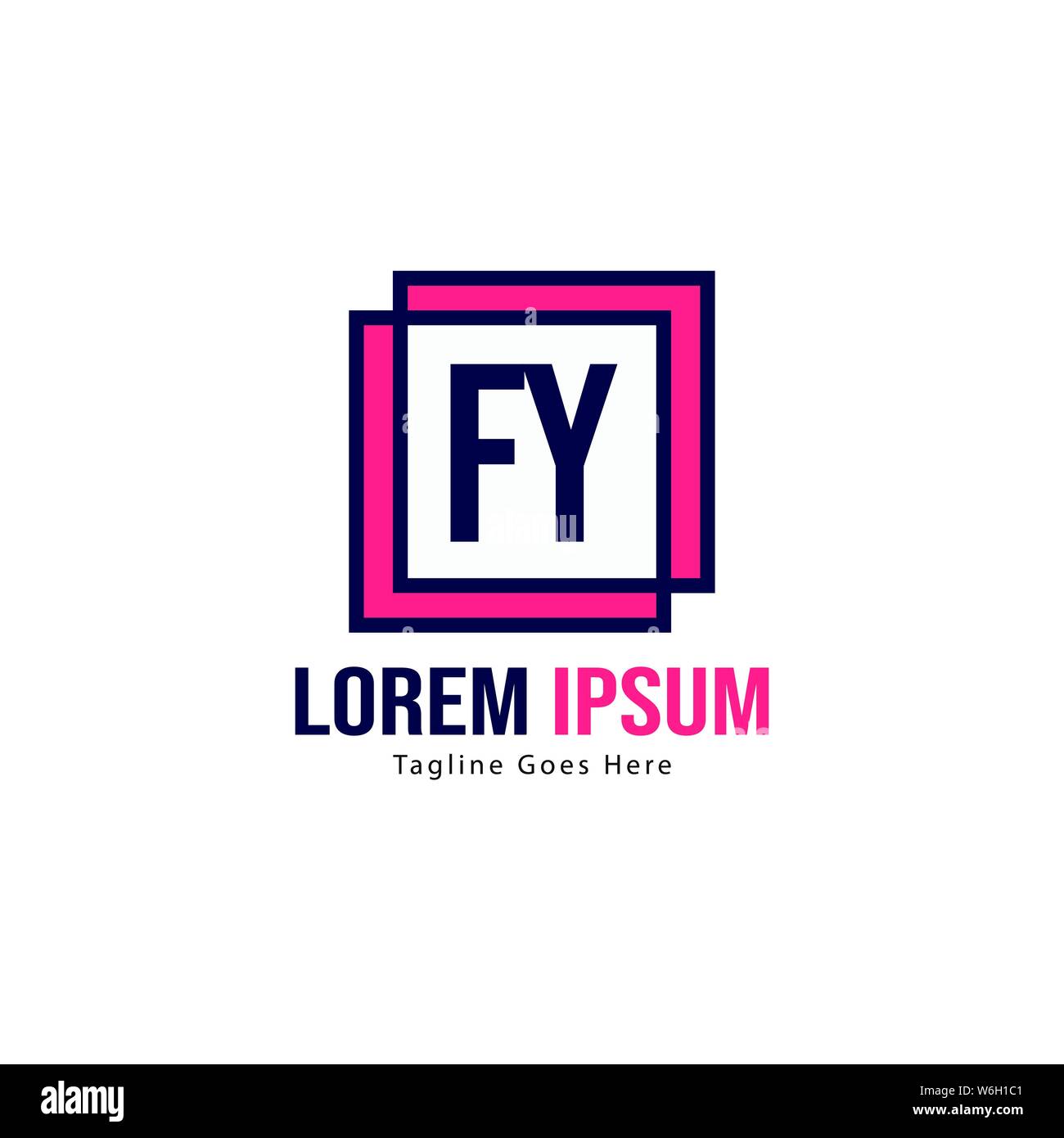Initial FY logo template with modern frame. Minimalist FY letter logo ...