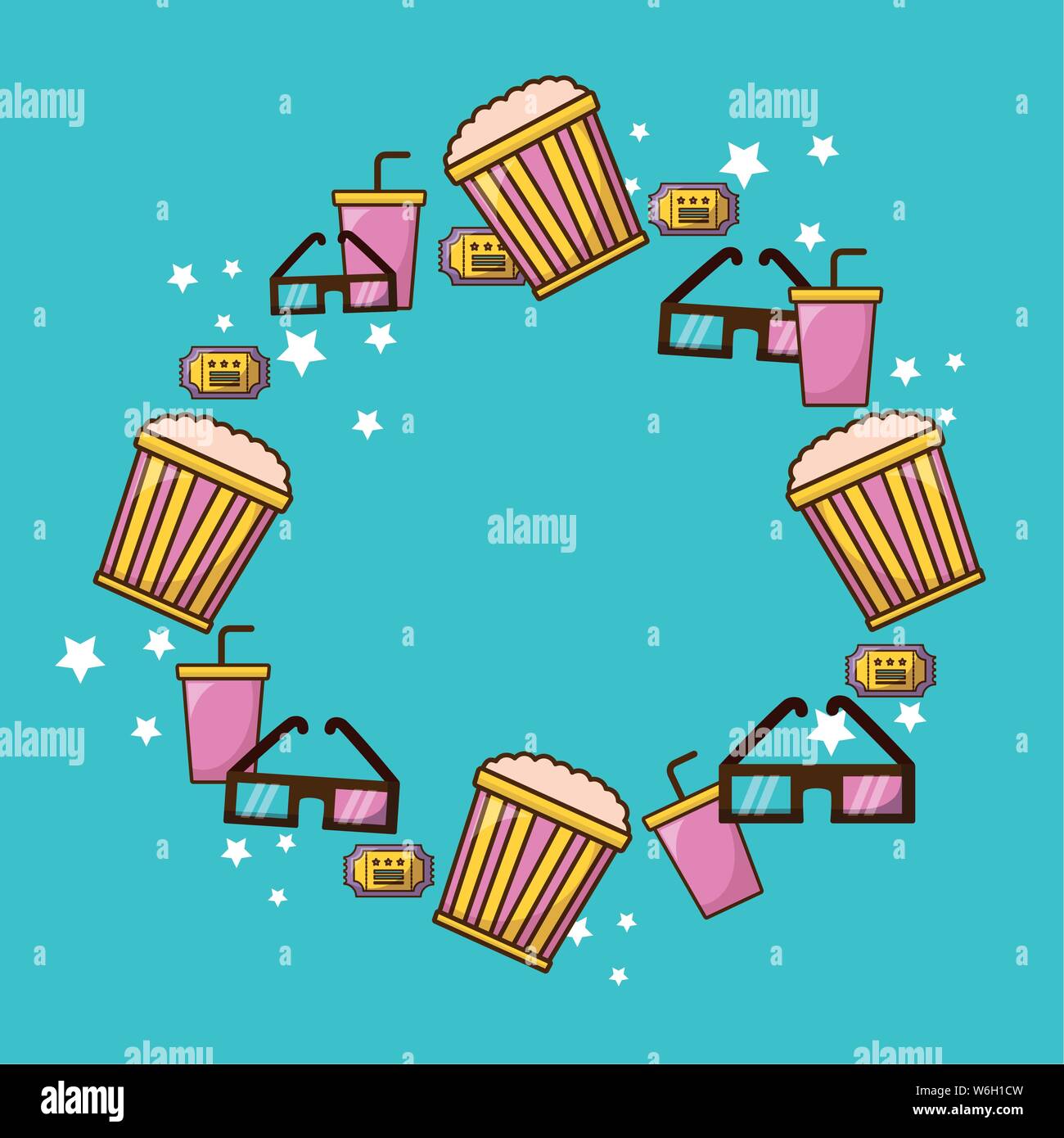 Cinema icon set over blue background design Stock Vector Image & Art ...