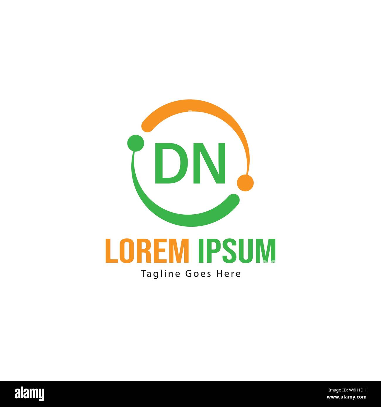 Initial DN logo template with modern frame. Minimalist DN letter logo ...