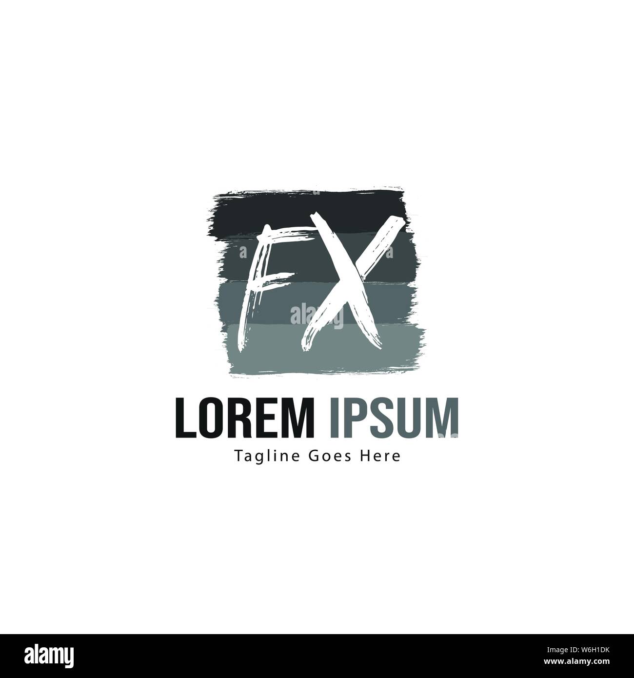Initial FX logo template with modern frame. Minimalist FX letter logo ...