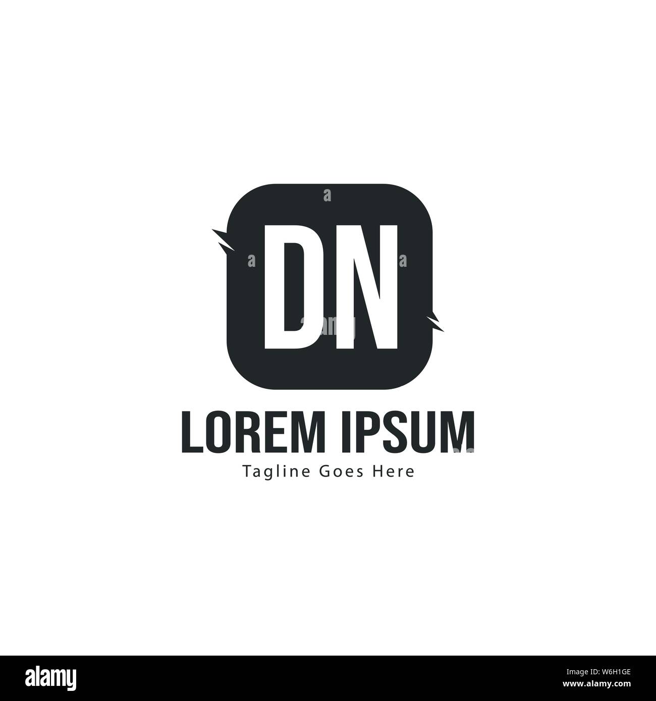 Initial DN logo template with modern frame. Minimalist DN letter logo ...