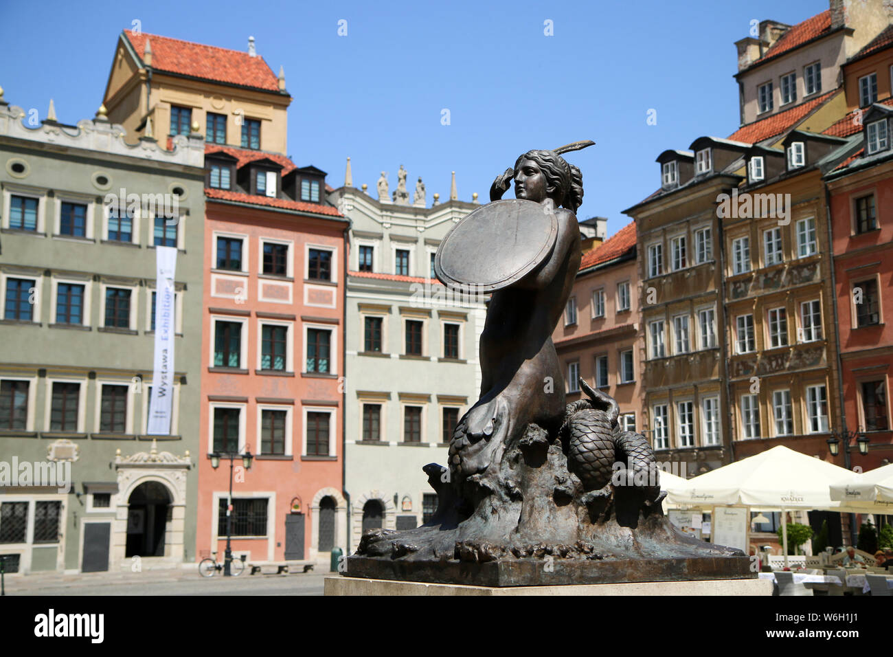 The statue on the main square of Warsaw in Poland. The symbol of the ...