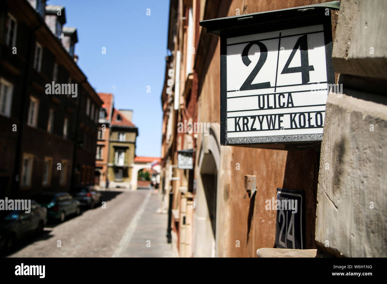 Picture from the streets of the old town in Warsaw in Poland. The ...