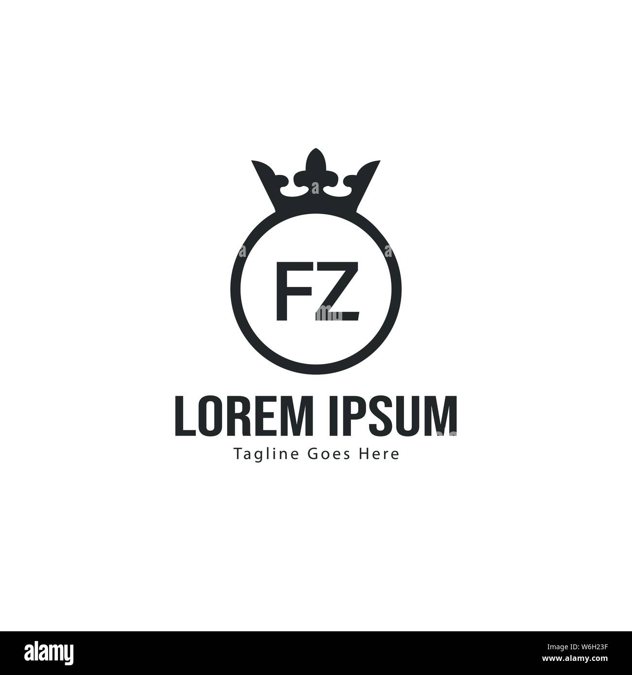 Initial FZ logo template with modern frame. Minimalist FZ letter logo vector illustration design ...