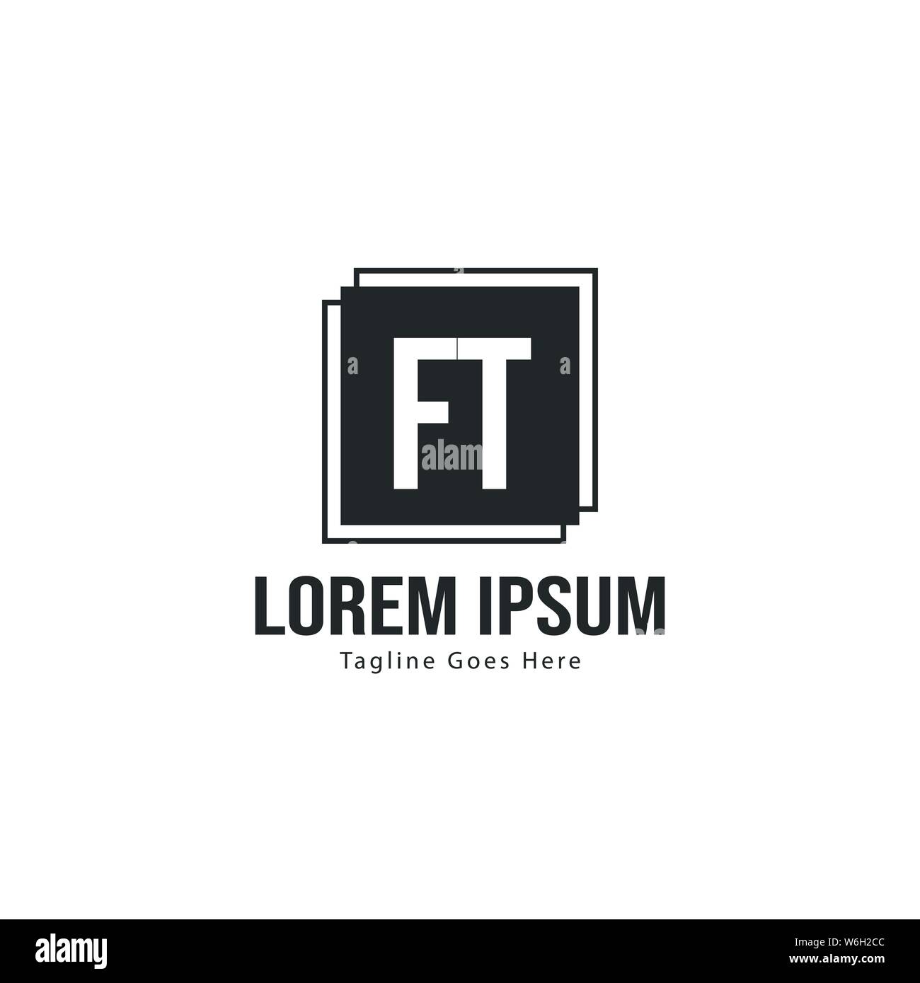 Initial FT logo template with modern frame. Minimalist FT letter logo ...
