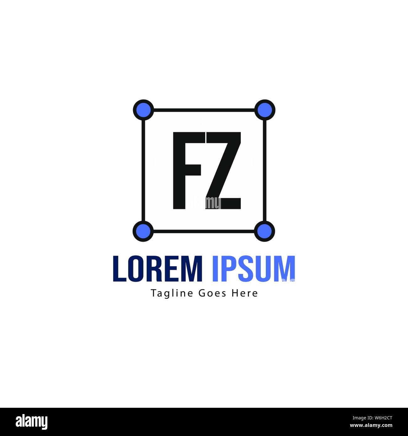 Initial FZ logo template with modern frame. Minimalist FZ letter logo vector illustration design ...