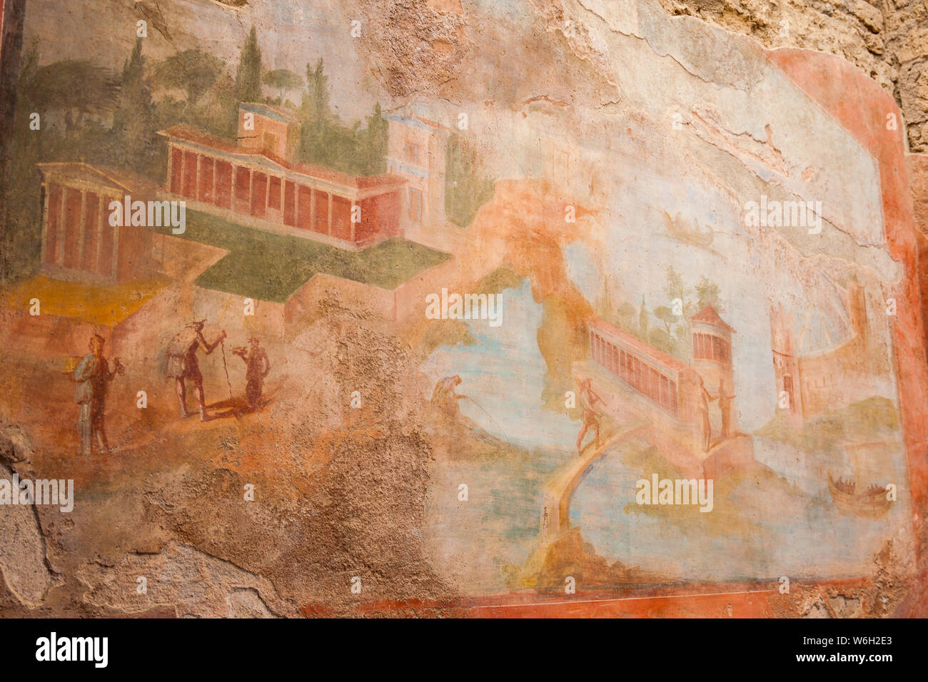 Ancient paintings decorationg the walls of the city of Pompeii Stock ...