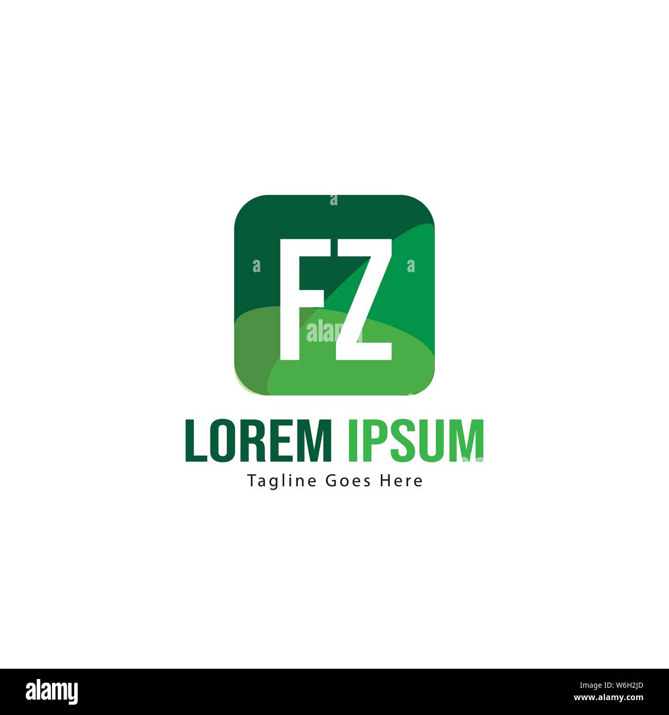 Initial FZ logo template with modern frame. Minimalist FZ letter logo ...