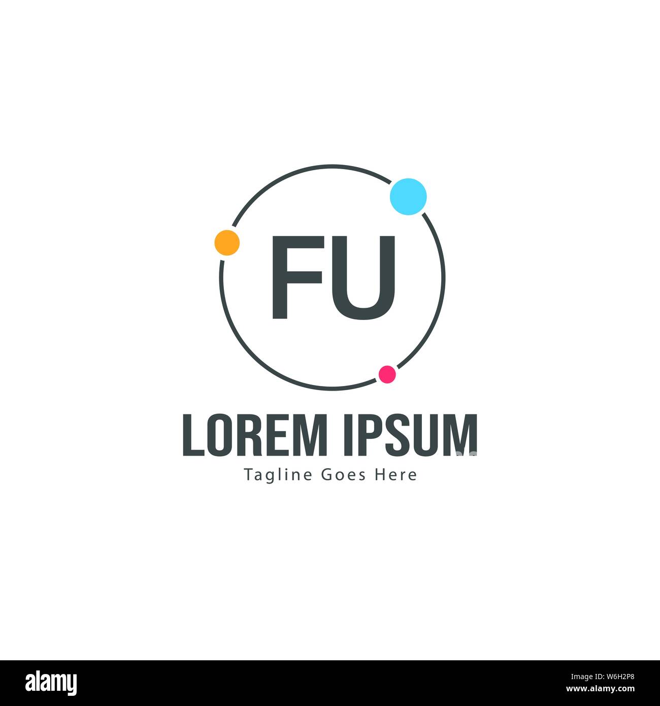 Initial FU logo template with modern frame. Minimalist FU letter logo ...