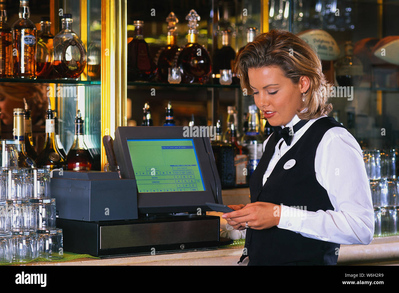 Bartender working on it Stock Photo - Alamy