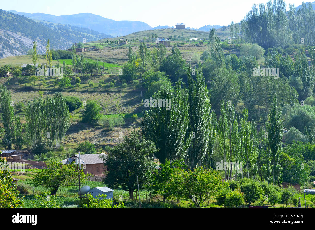 A remote village in the Hissar mountains, Pamir-Alay range ...