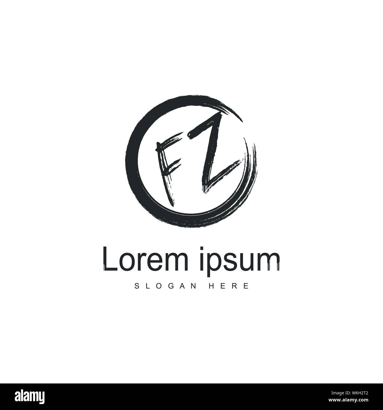 Initial FZ logo template with modern frame. Minimalist FZ letter logo ...