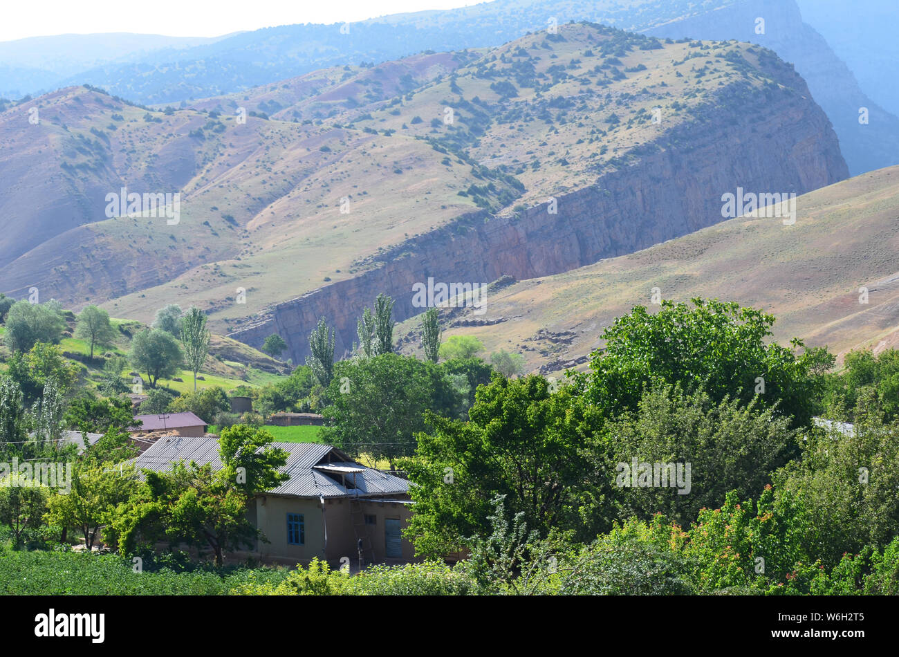 A remote village in the Hissar mountains, Pamir-Alay range ...