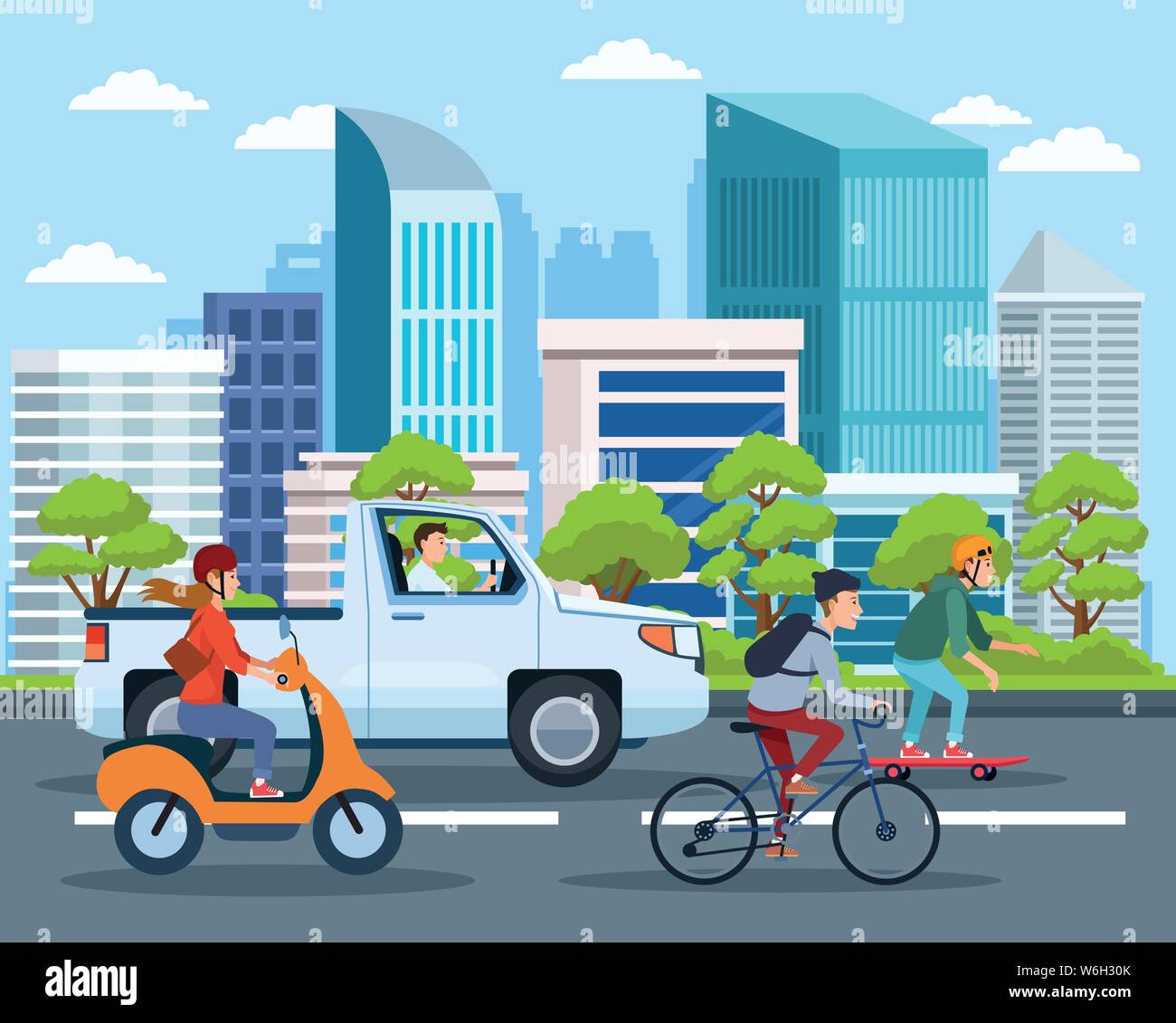 City transportation and mobility cartoons Stock Vector Image & Art - Alamy