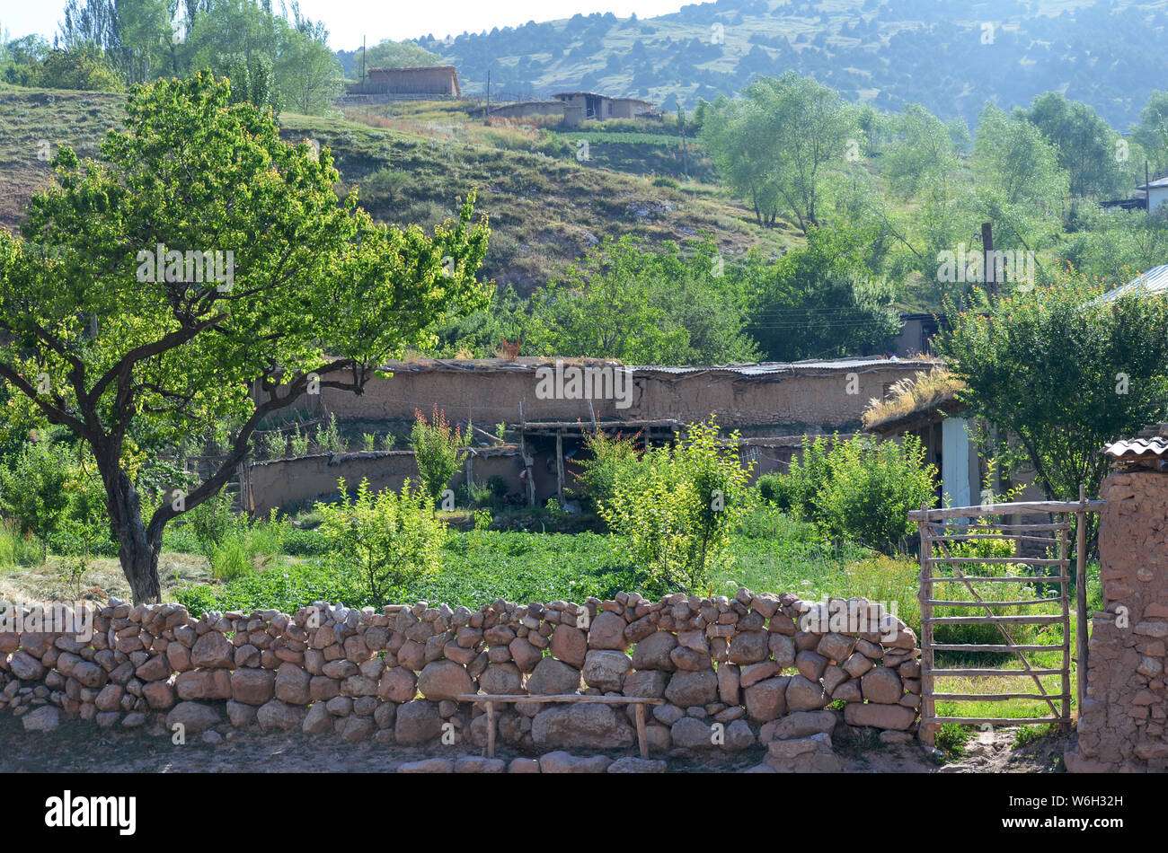 A remote village in the Hissar mountains, Pamir-Alay range ...