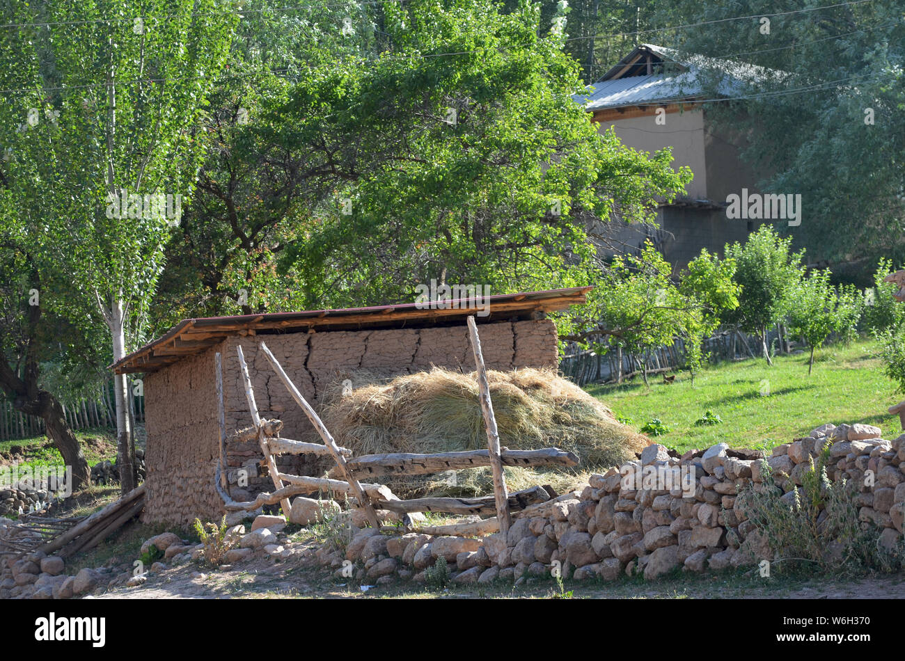 A remote village in the Hissar mountains, Pamir-Alay range ...