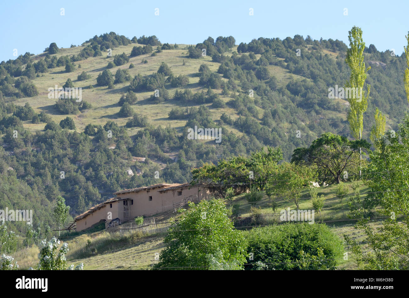 A remote village in the Hissar mountains, Pamir-Alay range ...