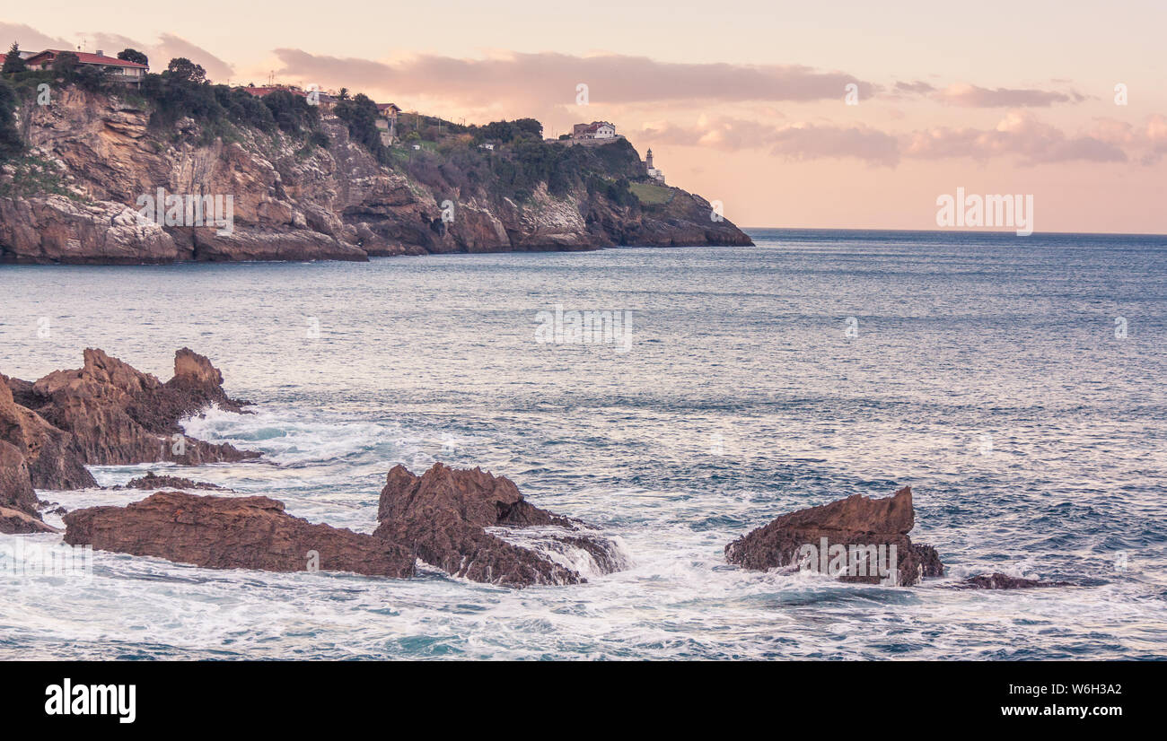 Mundaka, Basque Country, Spain: November 24, 2012: Rocks in a ...