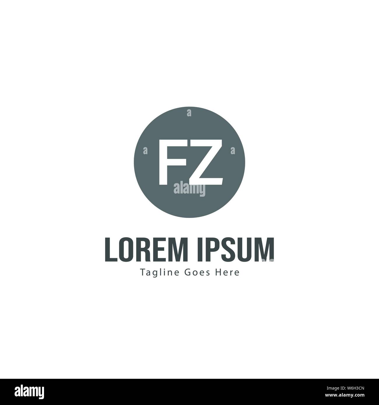 Initial FZ logo template with modern frame. Minimalist FZ letter logo ...