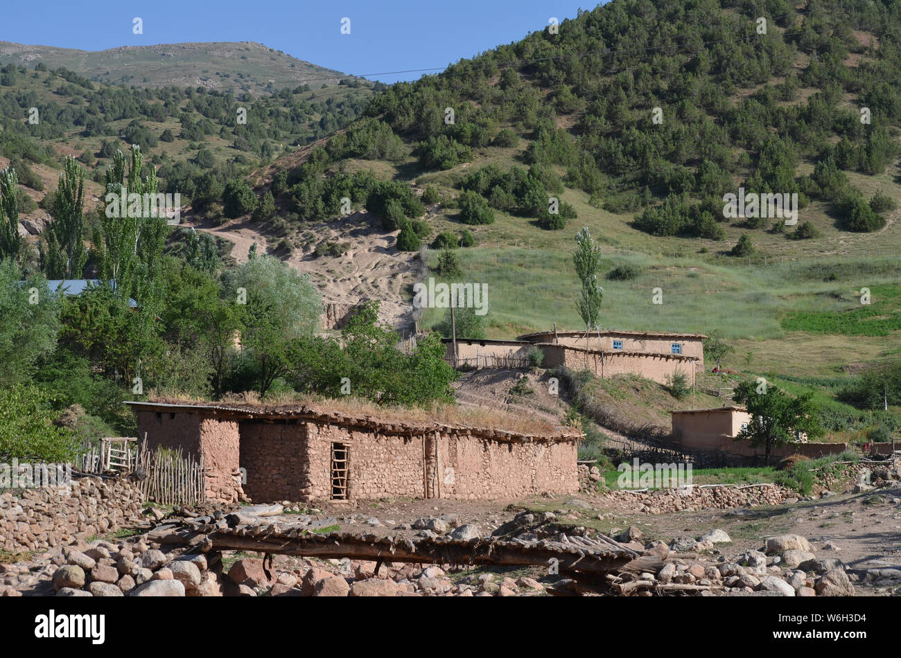 A remote village in the Hissar mountains, Pamir-Alay range ...