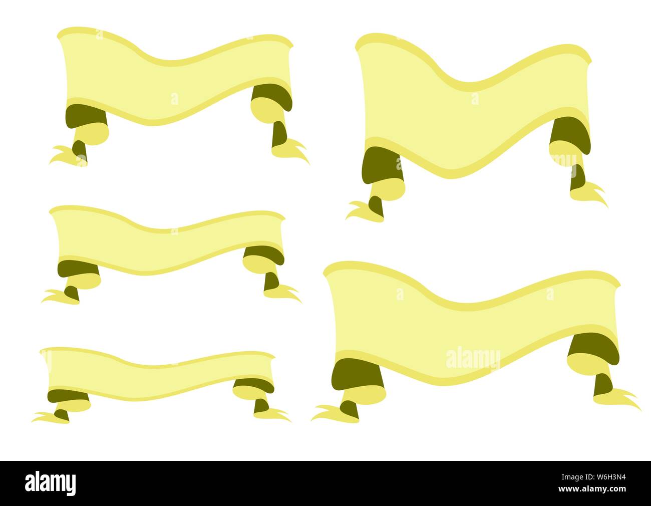 Vintage paper ribbon banner or roll paper banner, vector illustration ...