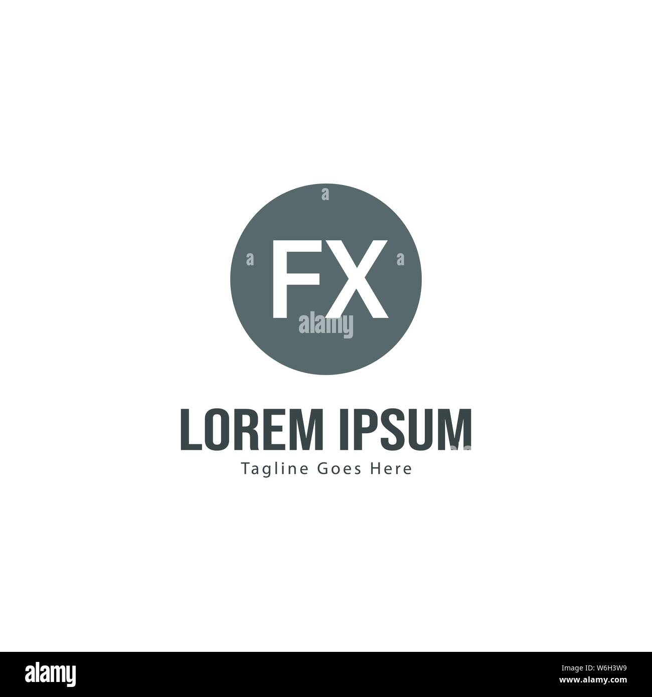 Initial FX logo template with modern frame. Minimalist FX letter logo ...