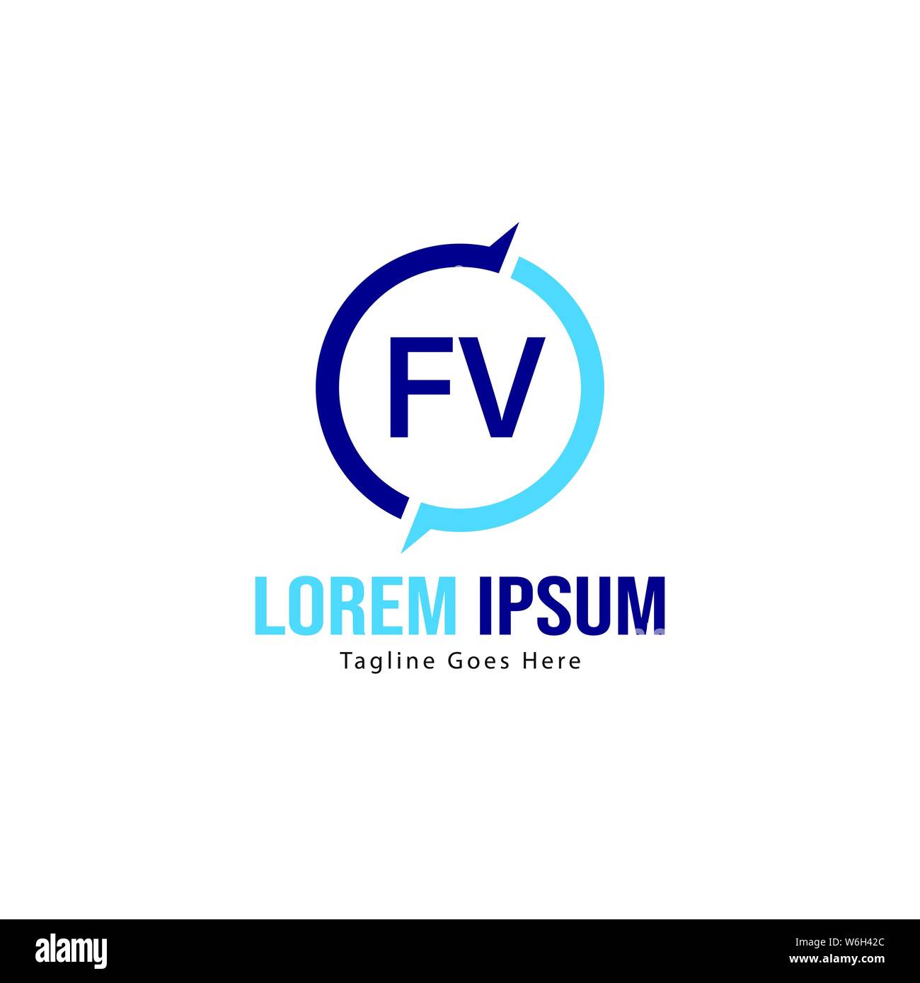 Initial FV logo template with modern frame. Minimalist FV letter logo ...