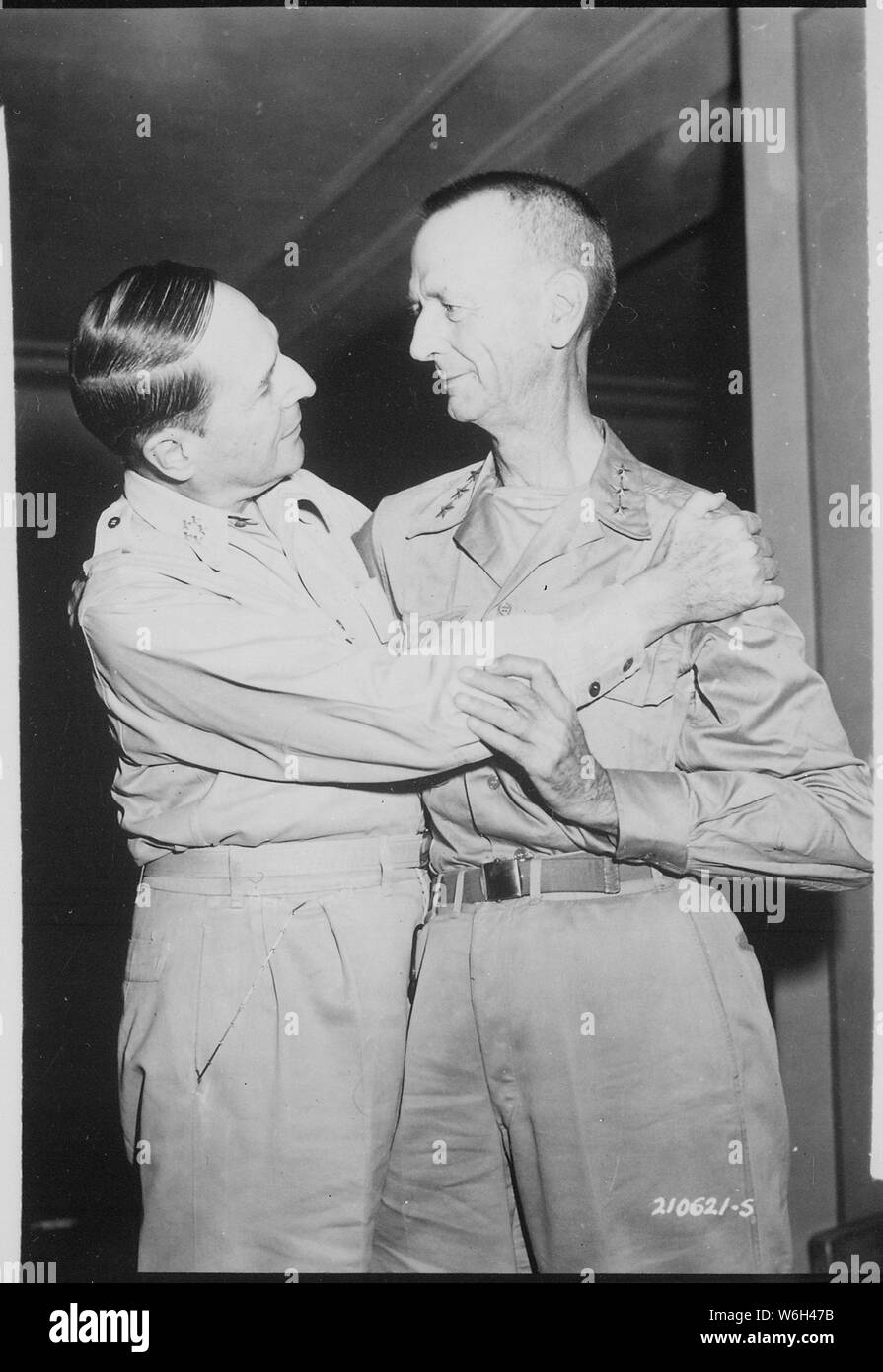 General of the Army Douglas MacArthur and Lieutenant General Jonathan ...