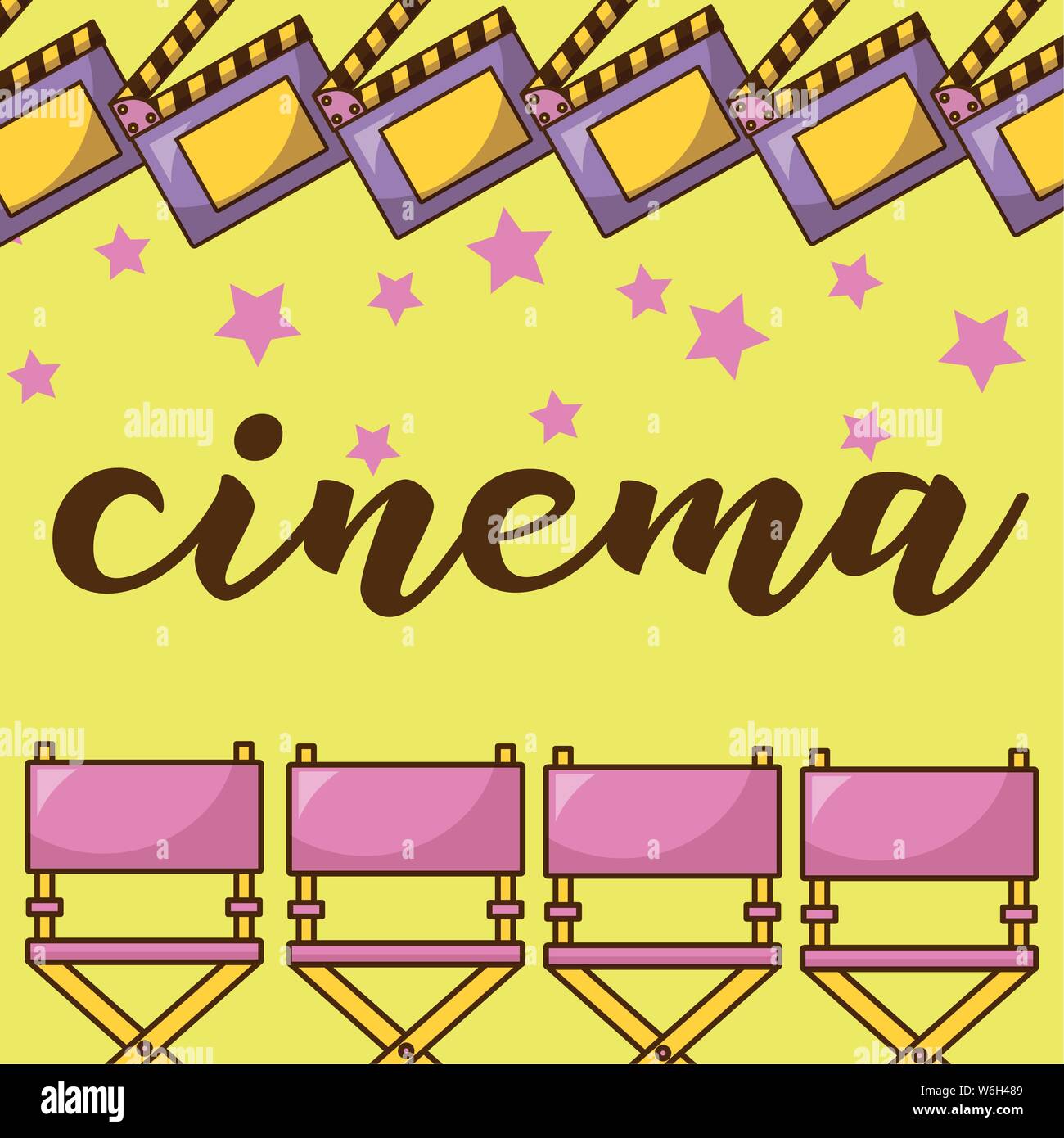 Cinema icon set over yellow background design Stock Vector Image & Art ...