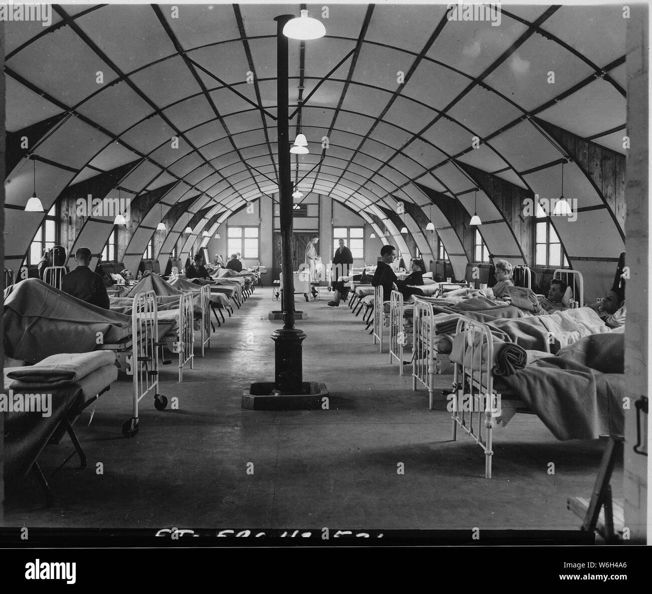 General view of a typical medical ward of the 2nd Evac. Hospital ...