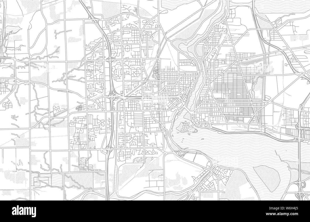 Niagara Falls, Ontario, Canada, bright outlined vector map with bigger ...