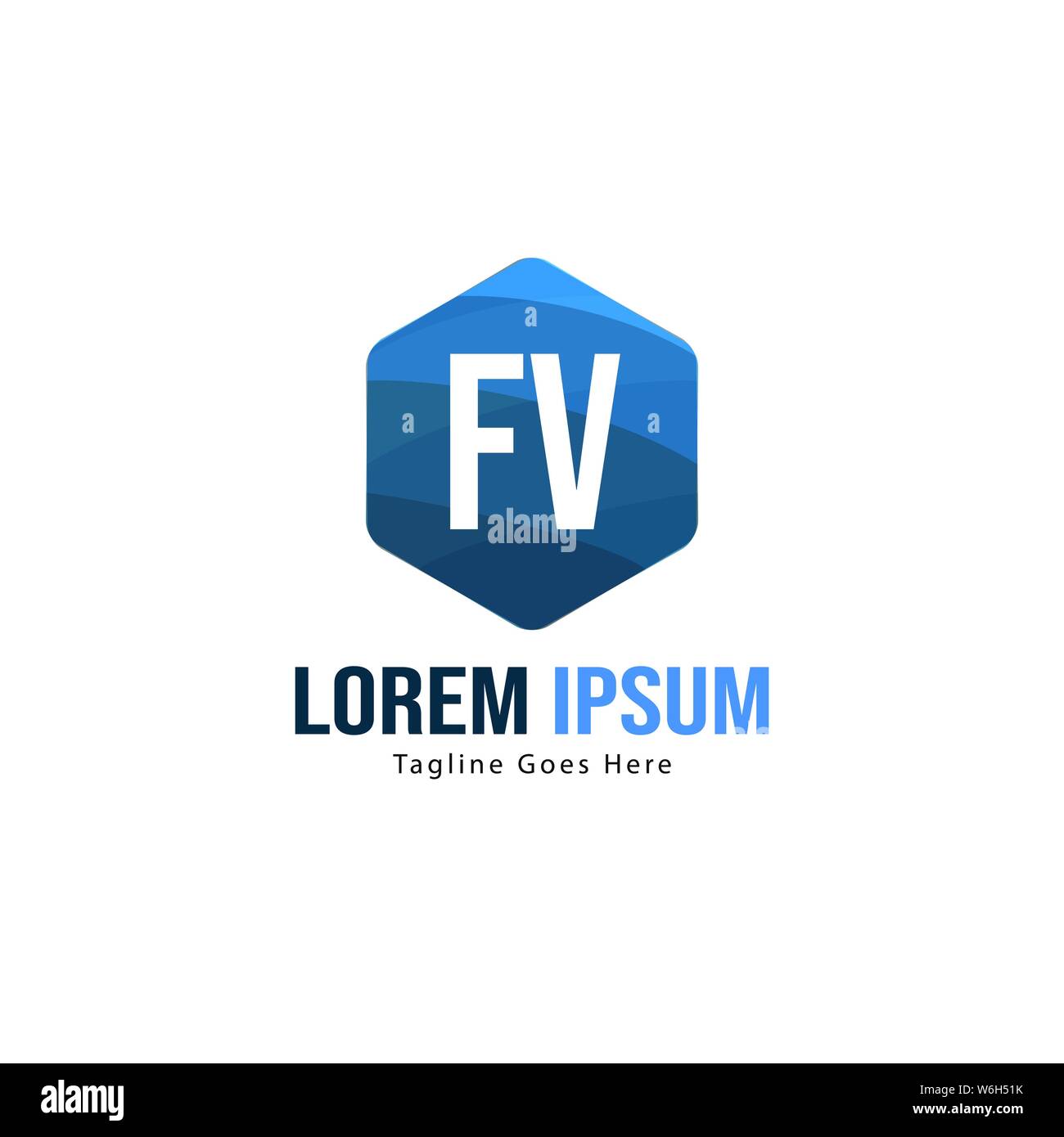 Initial FV logo template with modern frame. Minimalist FV letter logo ...