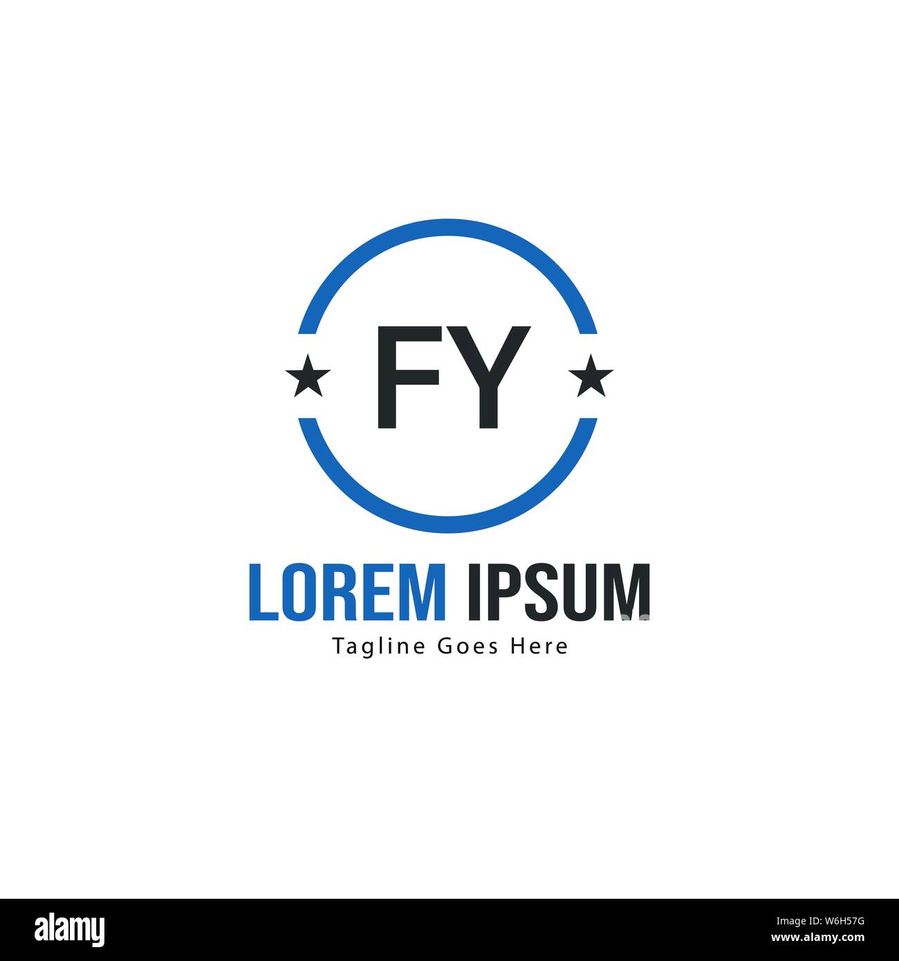 Initial FY logo template with modern frame. Minimalist FY letter logo ...