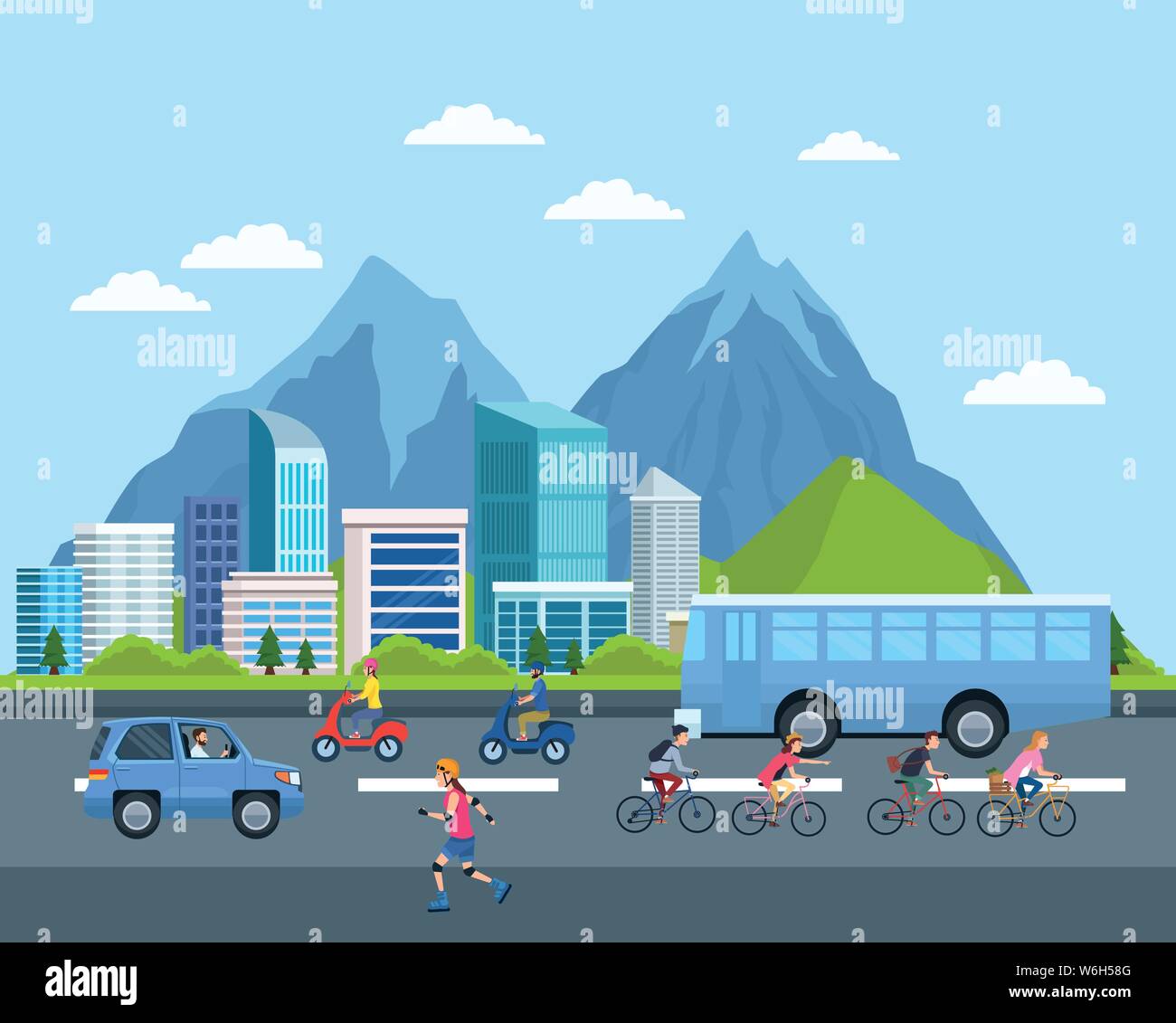 City transportation and mobility cartoons Stock Vector Image & Art - Alamy