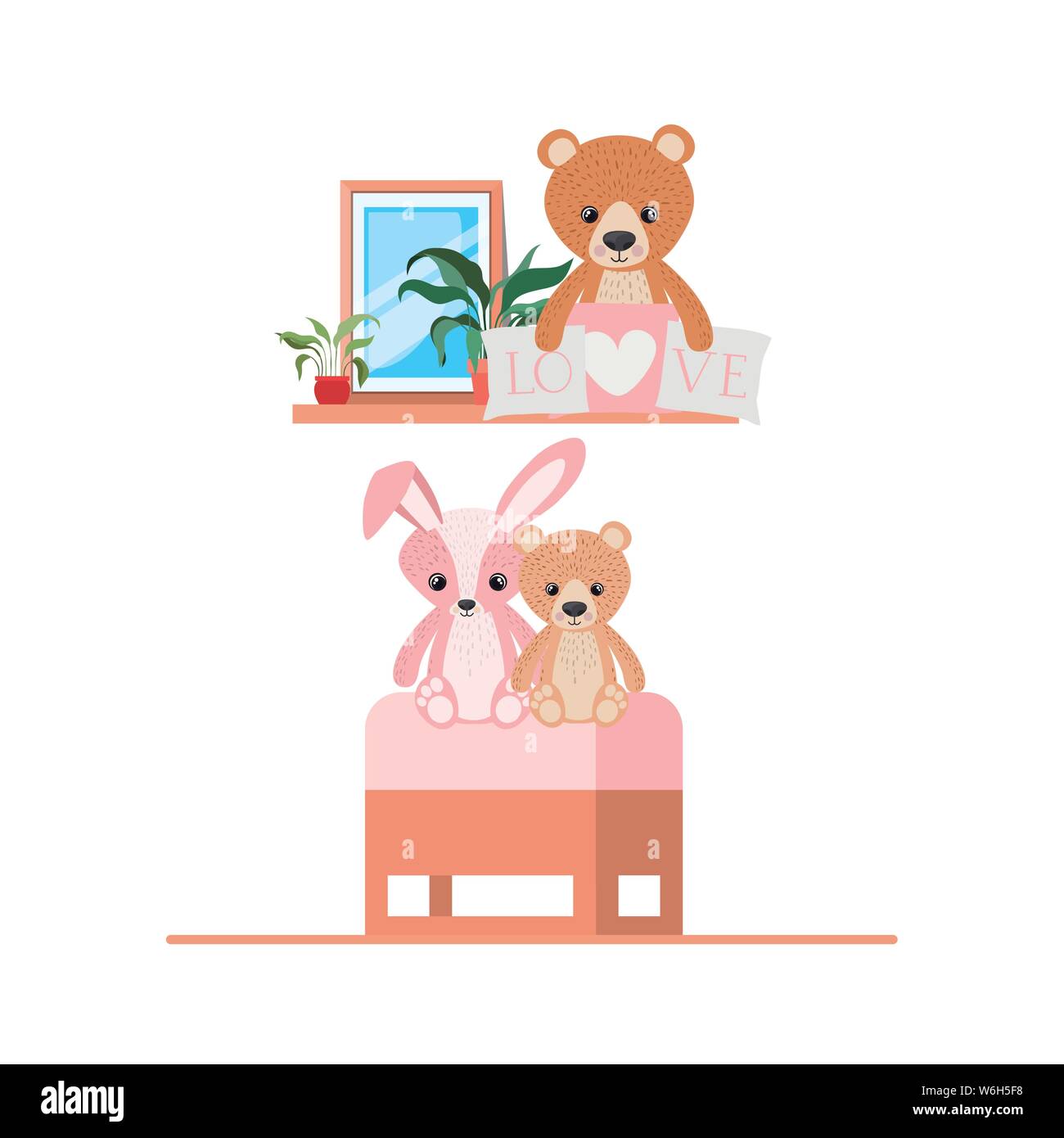 Teddy bear and rabbit design Stock Vector Image & Art - Alamy