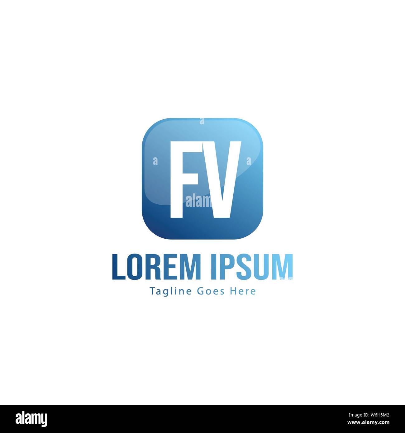 Initial FV logo template with modern frame. Minimalist FV letter logo ...