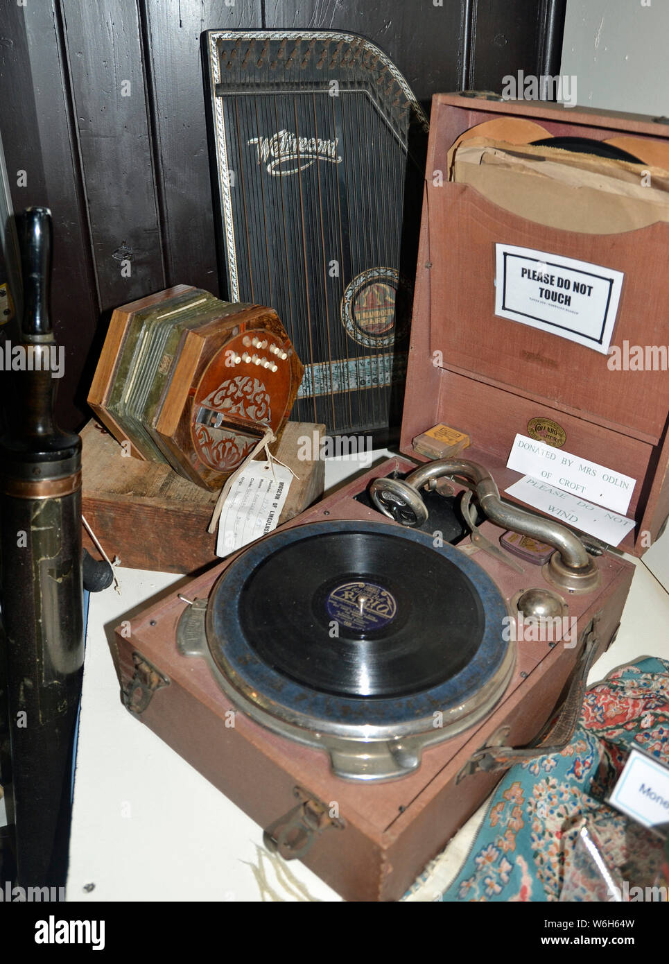 Victorian musical instruments including a concertina, stringed ...