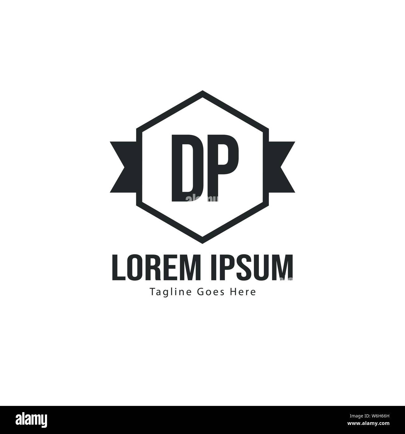 Initial DP logo template with modern frame. Minimalist DP letter logo ...