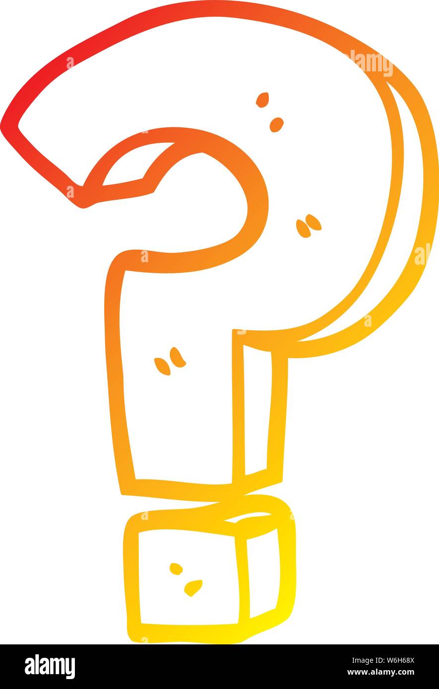 warm gradient line drawing of a cartoon question mark Stock Vector ...