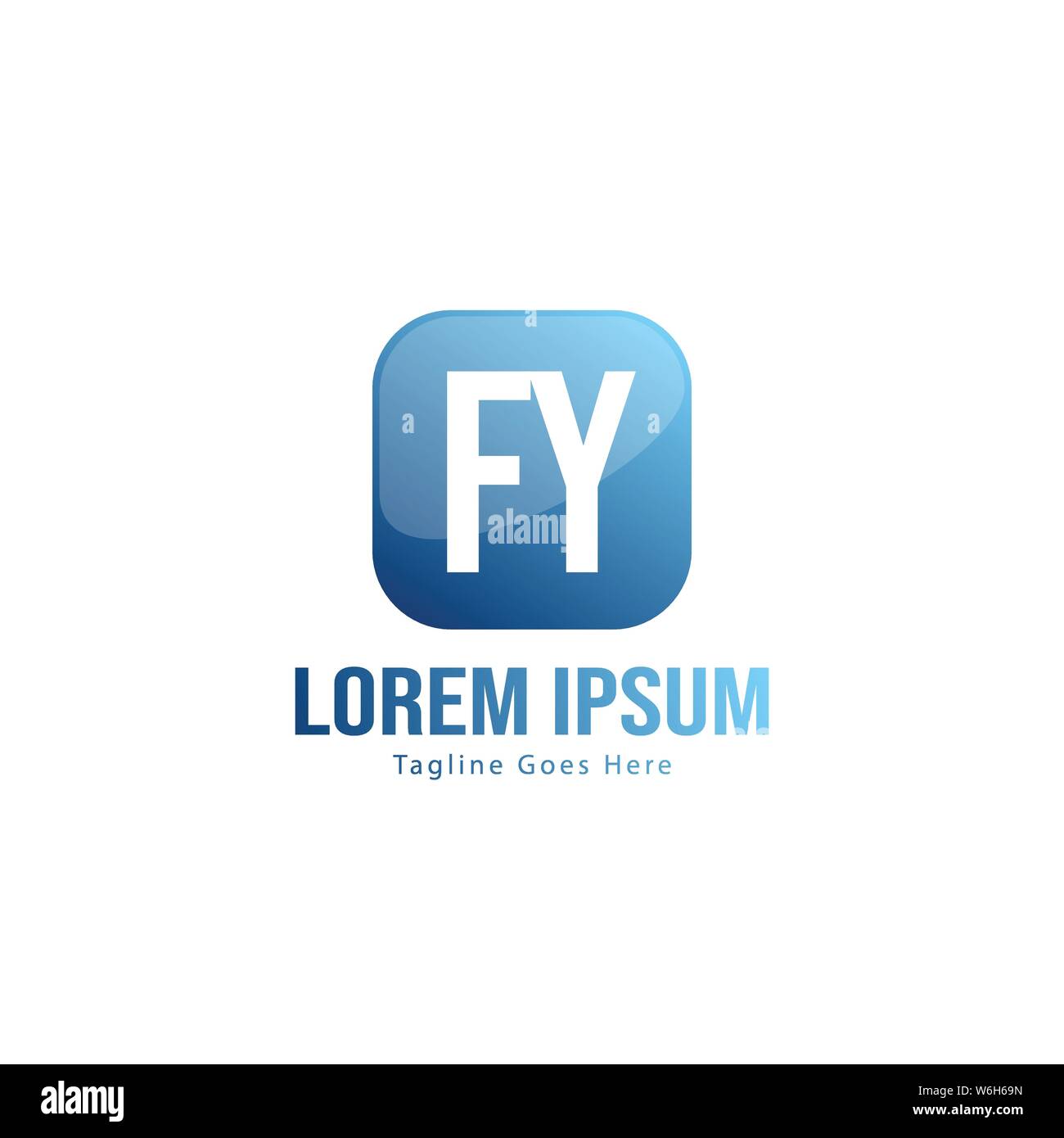 Initial FY logo template with modern frame. Minimalist FY letter logo ...