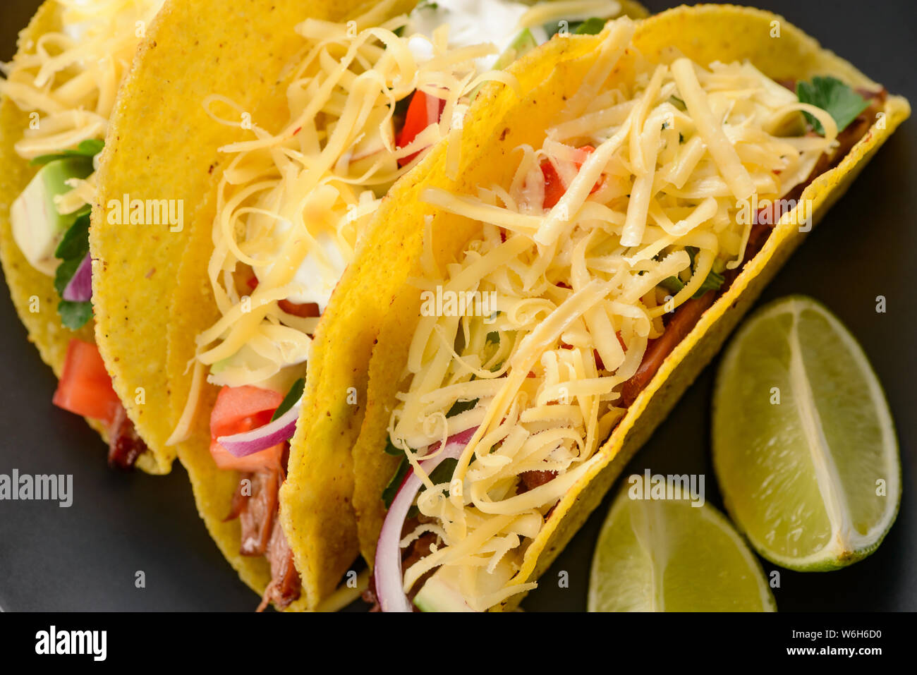 Closeup on tacos Stock Photo - Alamy