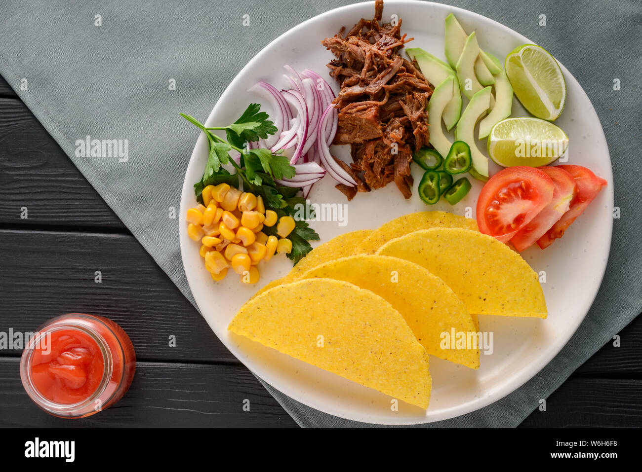 Ingredients for taco shell Stock Photo - Alamy