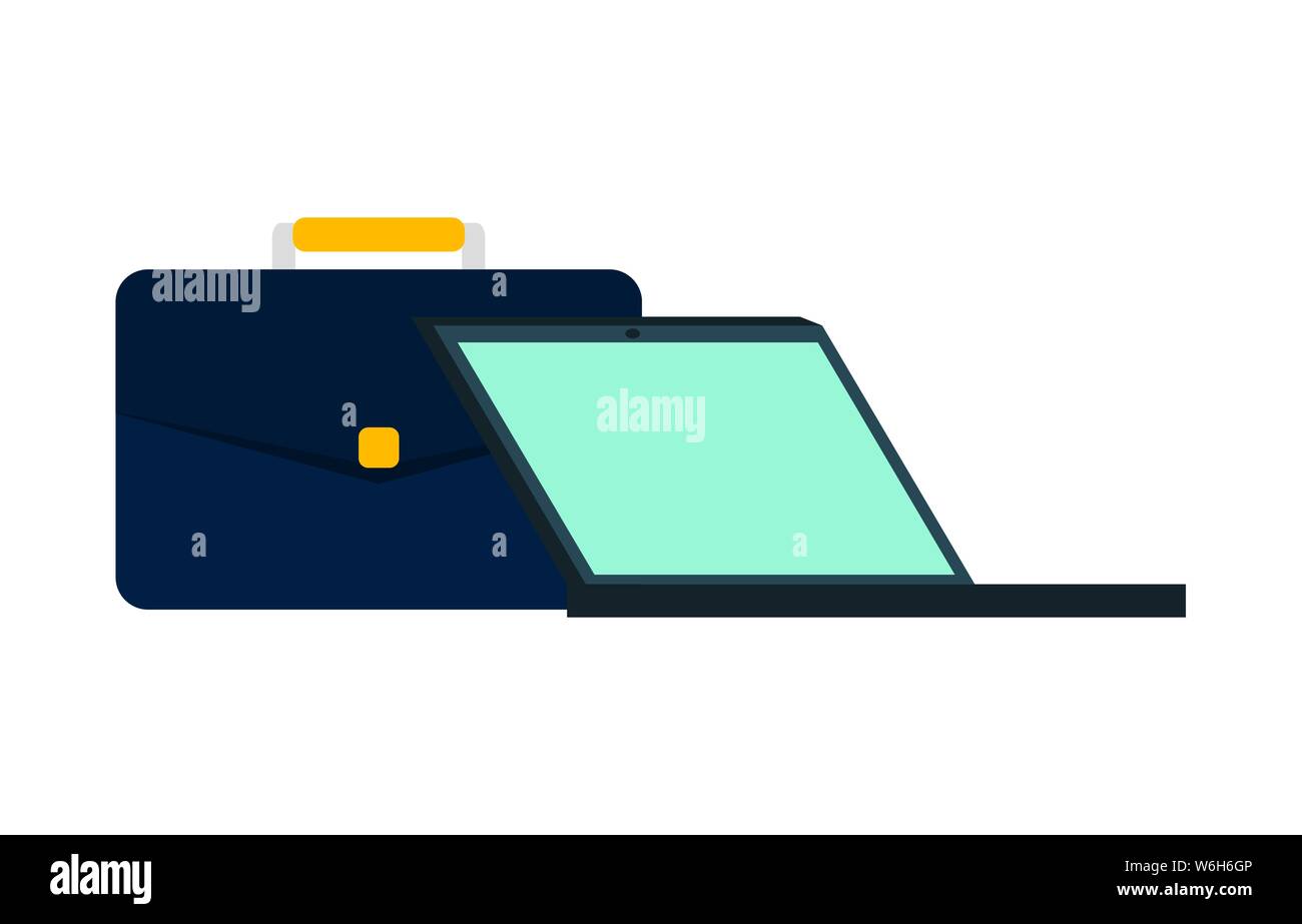 laptop computer with portfolio icons Stock Vector Image & Art - Alamy