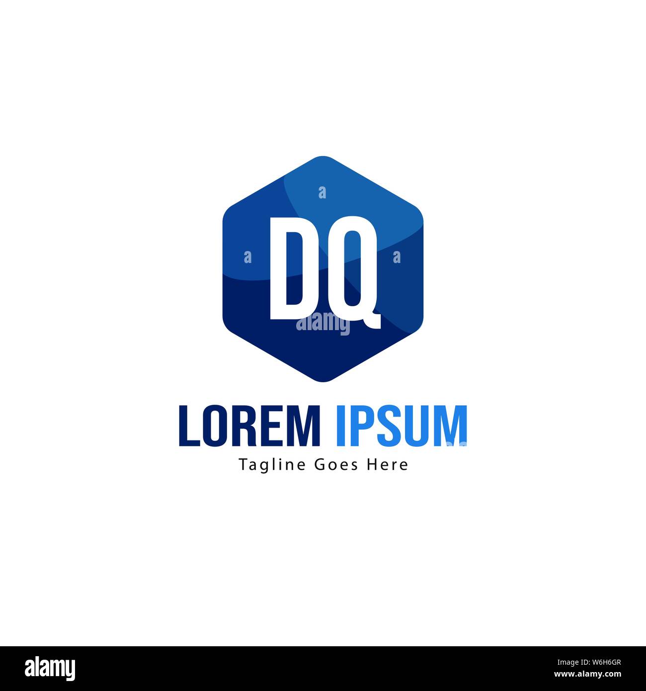 Initial DQ logo template with modern frame. Minimalist DQ letter logo ...